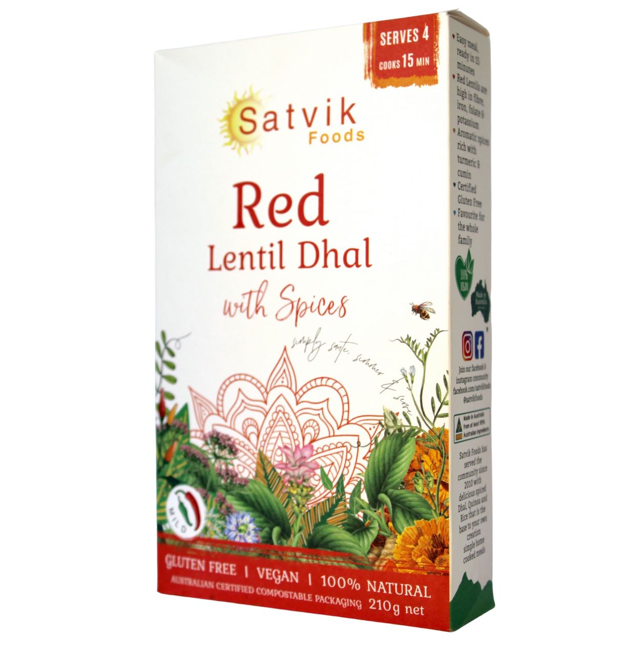 SATVIK Satvik - Organic Red Lentil Dahl 210g
